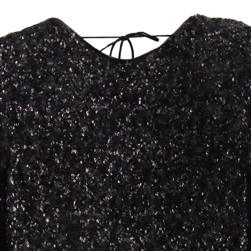 Robe Longue Noir Dos Nu Paillette | Strass Paillettes – Strass-Paillettes